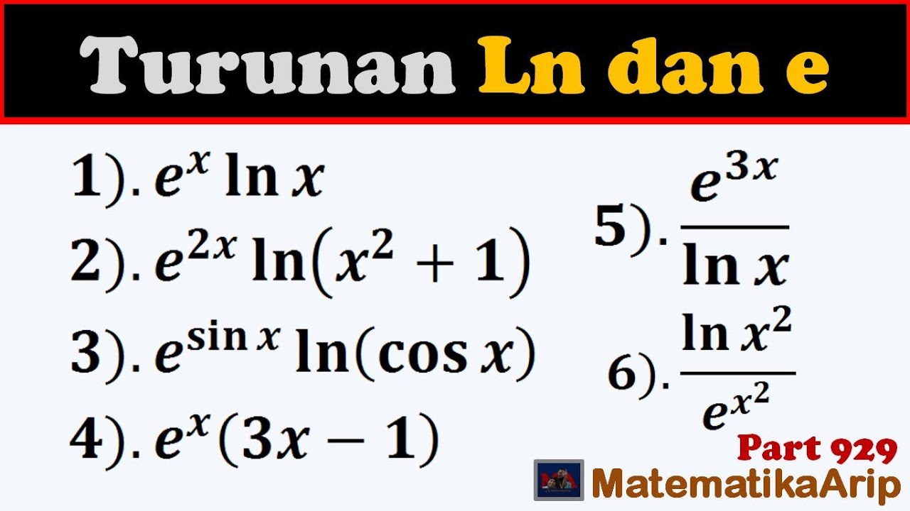 Turunan Fungsi Logaritma Natural Dan Eksponen YouTube turunan-fungsi-logaritma-natural-dan-eksponen-youtube