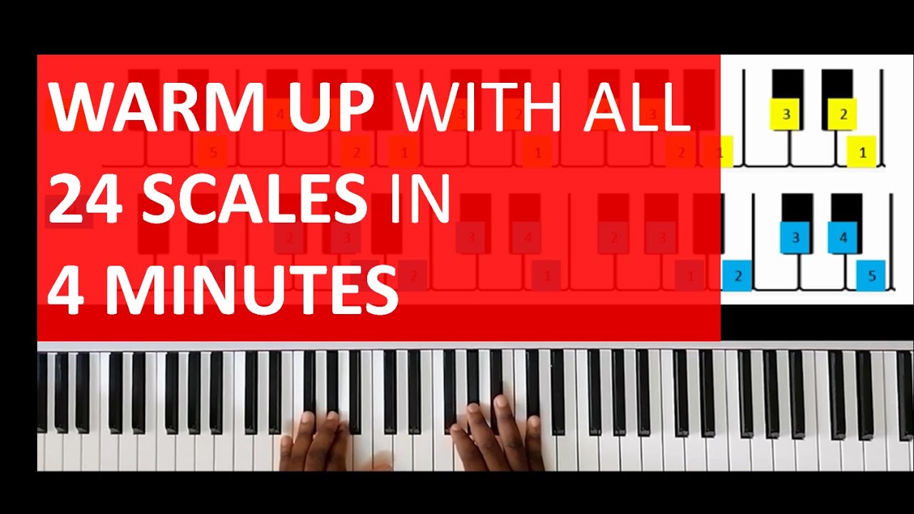 USEFUL PIANO WARM UP WITH ALL 24 SCALES IN 4 MINUTES - YouTube