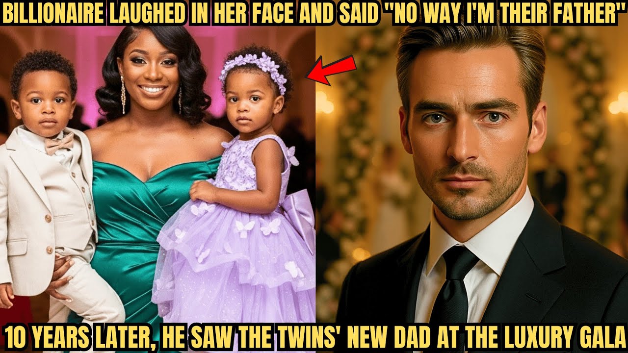 BILLIONAIRE LAUGHED IN HER FACE AND SAID "NO WAY I'M THEIR FATHER" -10 YEARS LATER, HE SAW THE ...