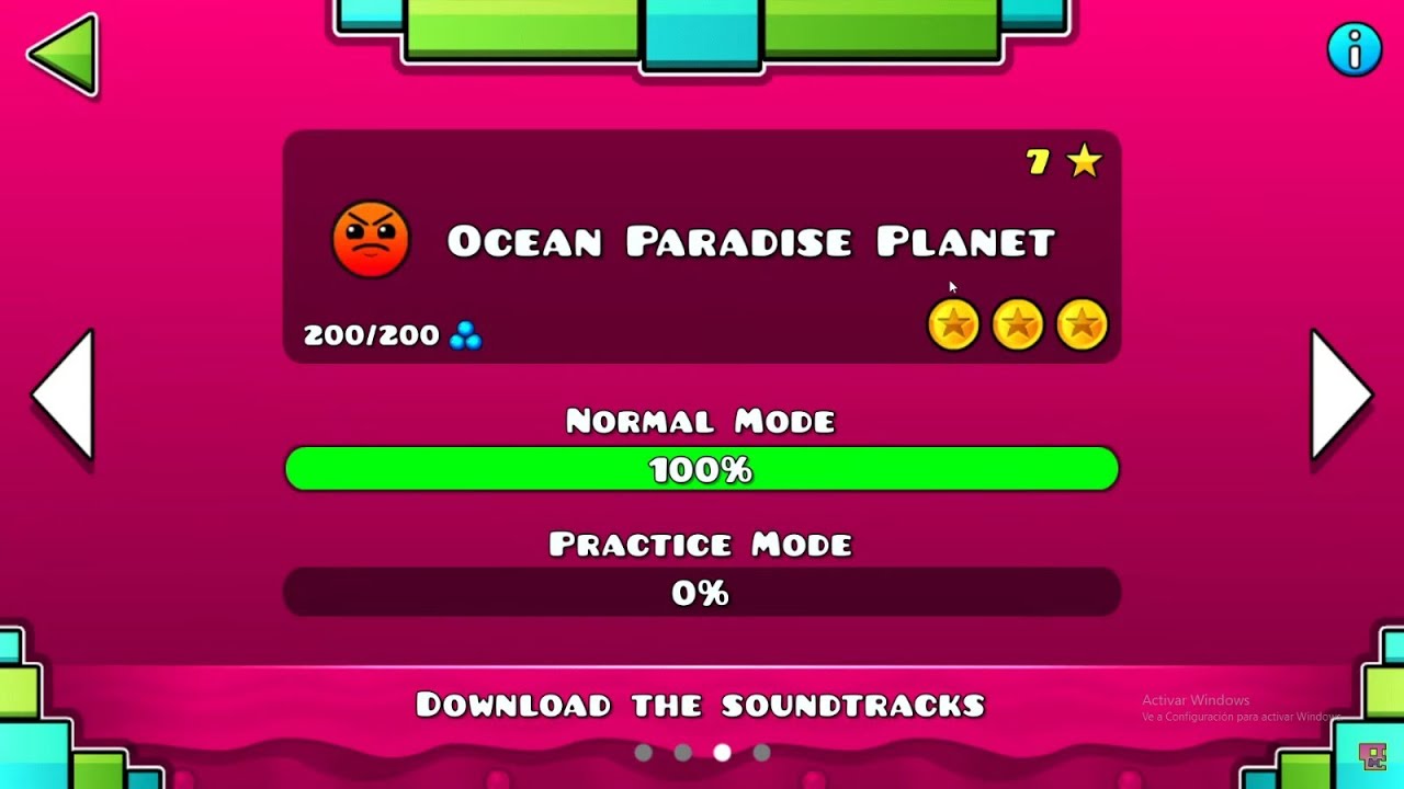 "Ocean Paradise Planet" by:Eplecentra (3 Coins) - Geometry Dash ...