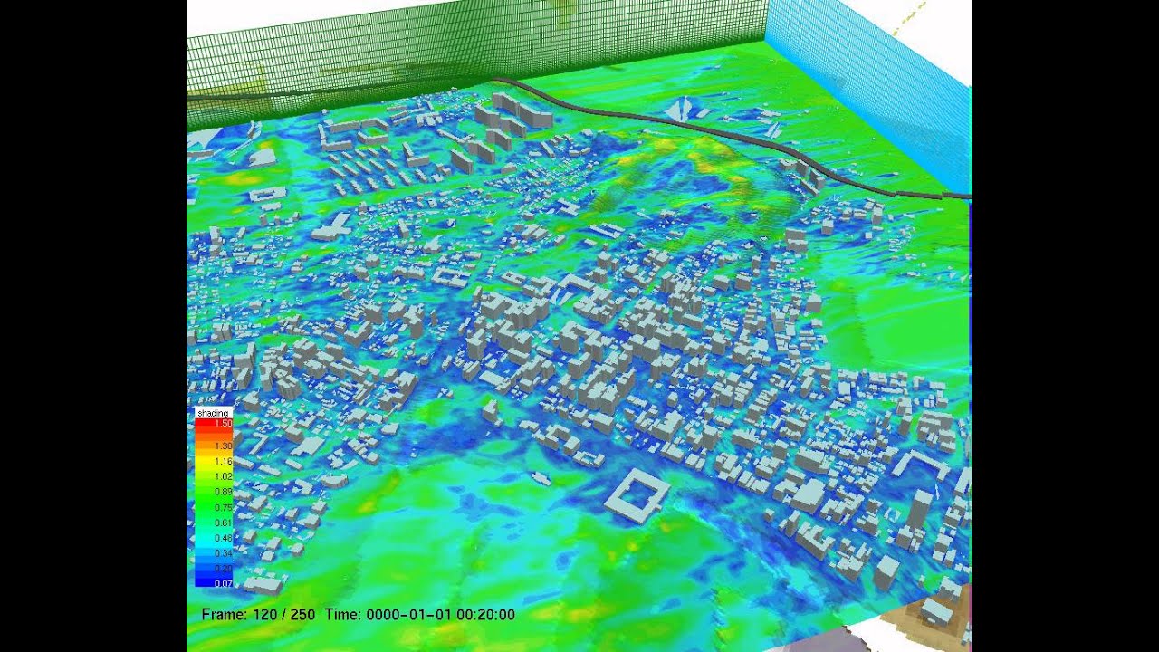 Typical Wind Simulation in Urban Area - YouTube