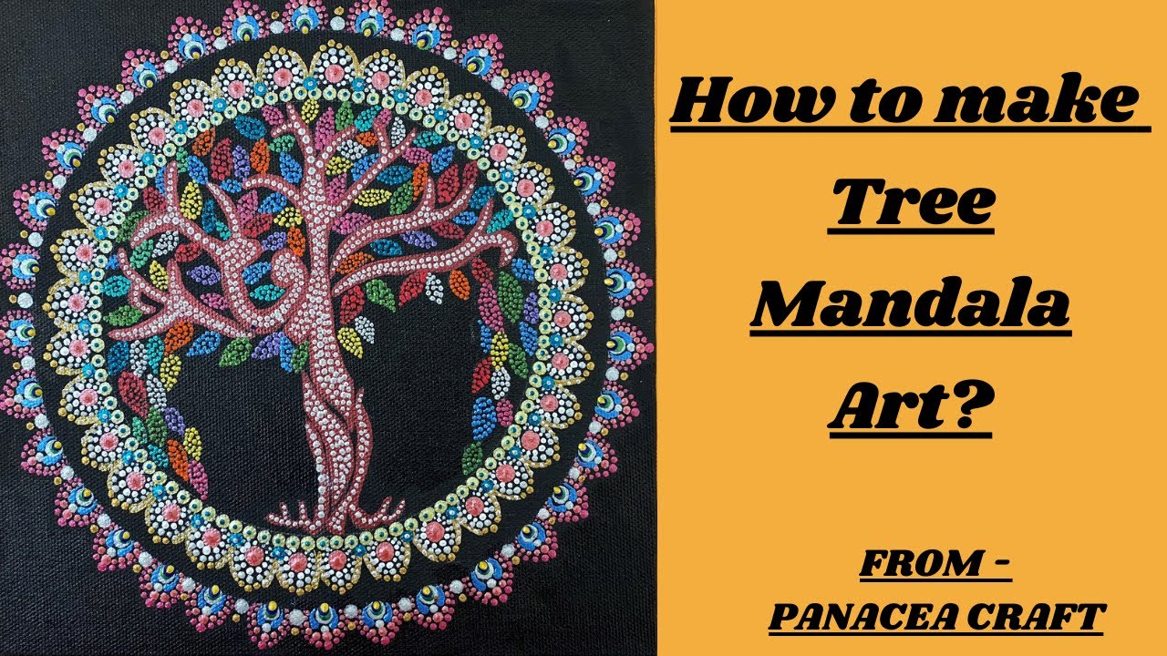 How to make tree mandala art for beginners|| Dot painting|| Mandala ...