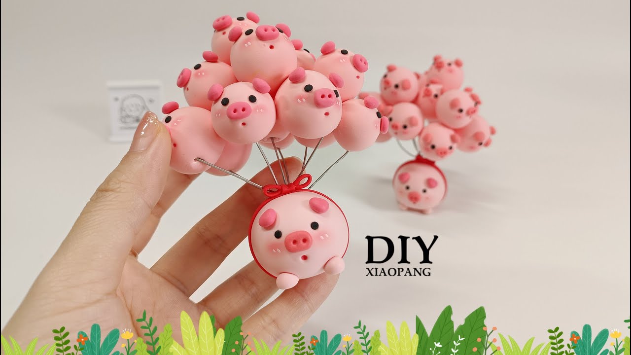 DIY丨😊 Clay Balloon Pig—POLYMER CLAY TUTORIAL♡ 4K√ - YouTube