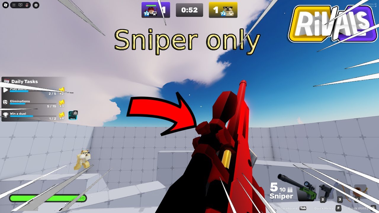 I will be trying to get better with the sniper in Rivals Roblox. - YouTube