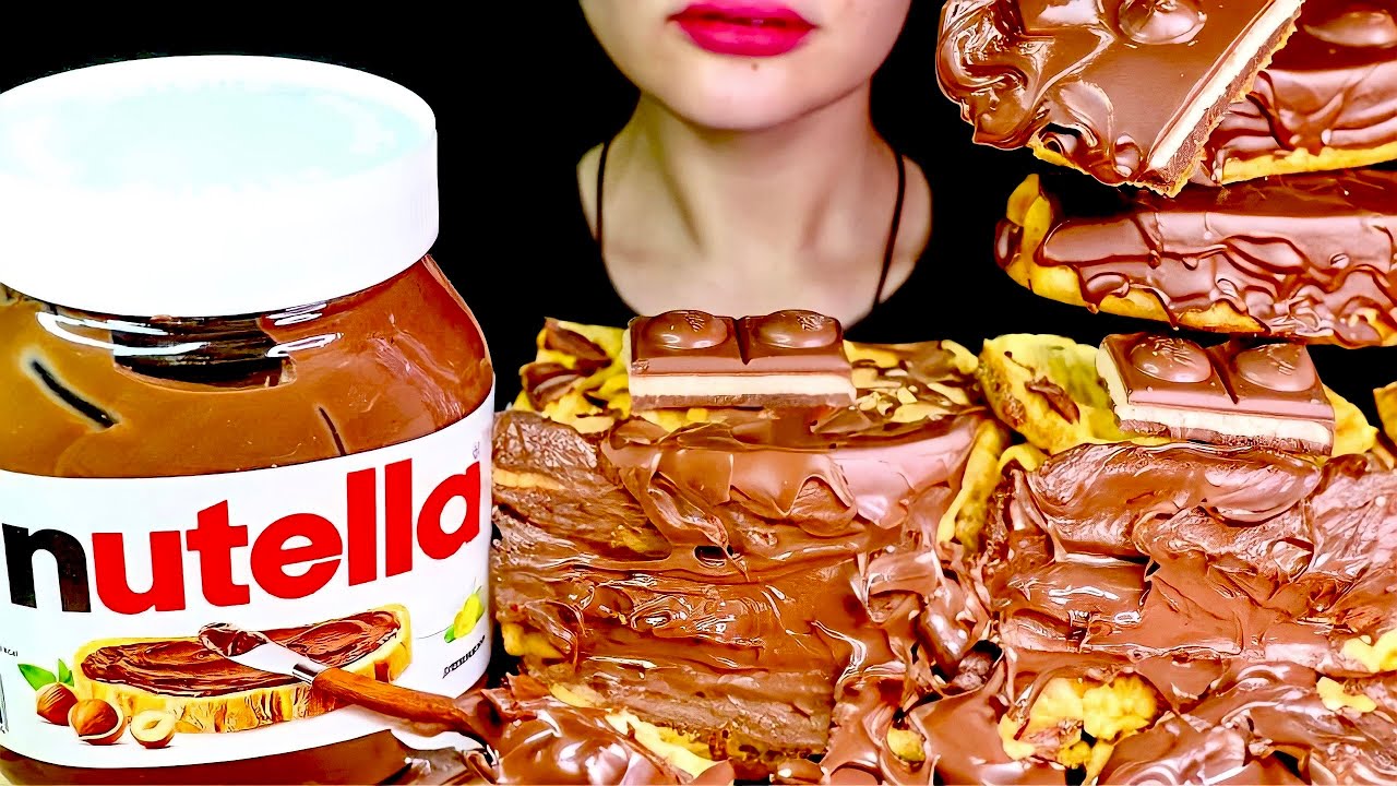 ASMR NUTELLA WAFFLES MUKBANG EATING SOUNDS - YouTube