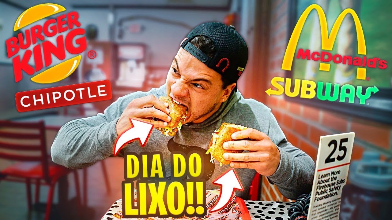 24 HORAS COMENDO SÓ FAST FOOD NOS EUA!! 🍔🍕🍟 - YouTube