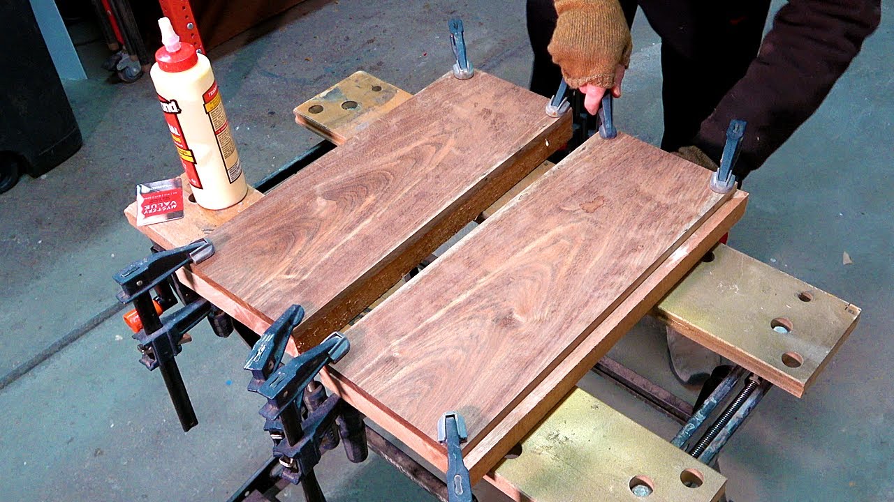 Building A Neck Thru Guitar Part 3 Gluing On The Top - YouTube