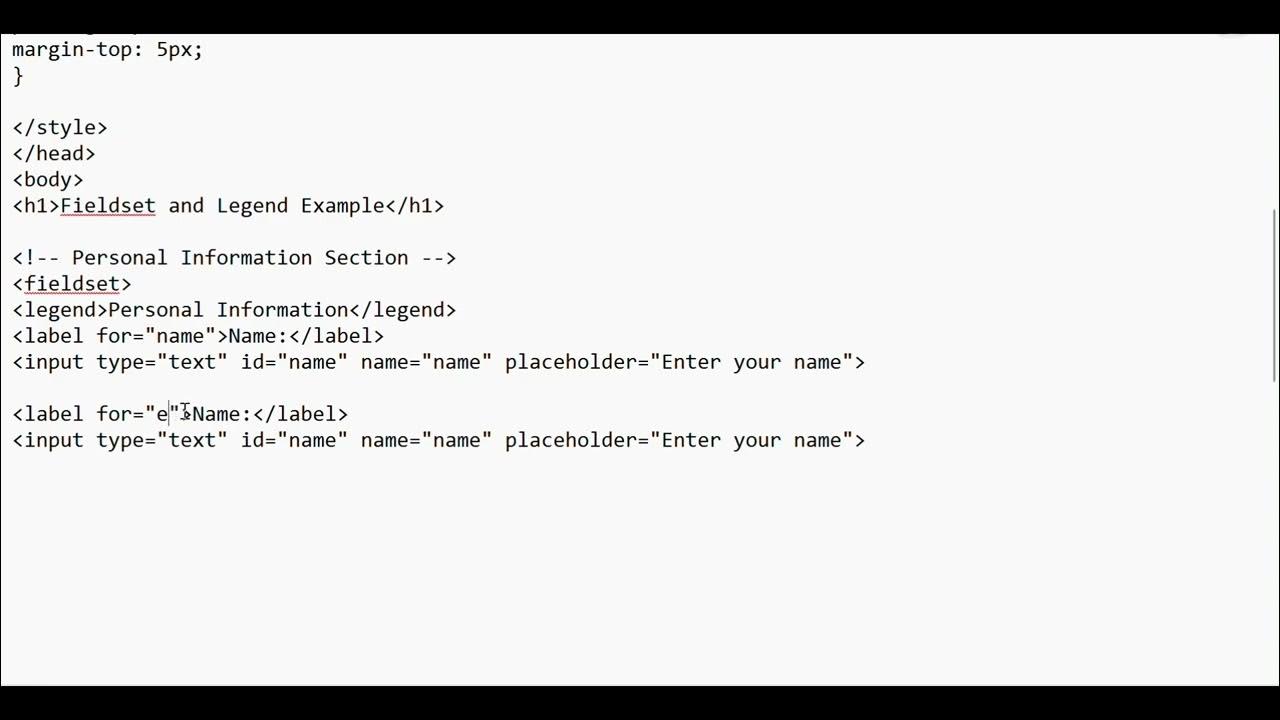 @Westside_Programming FIELDSET and LEGEND Elements - YouTube