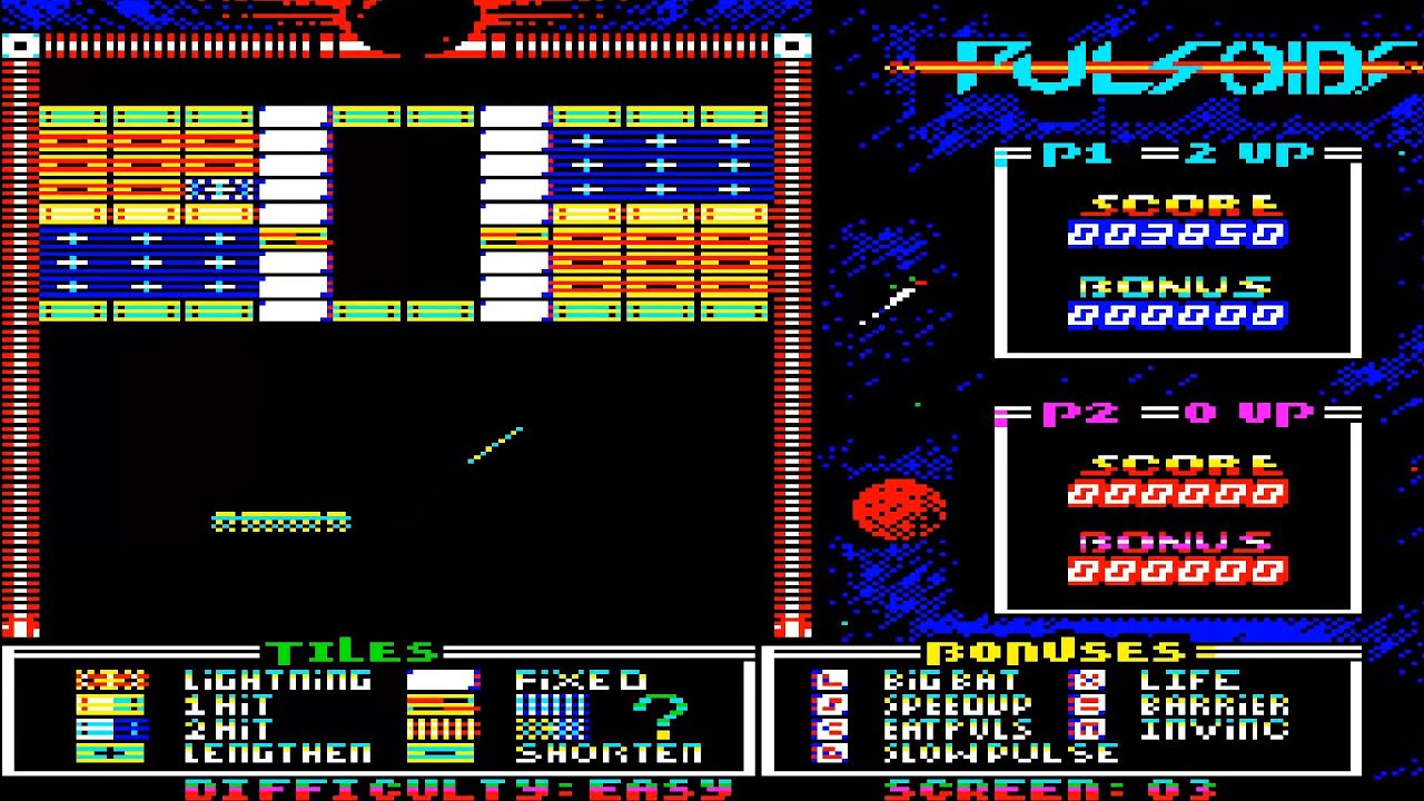 ORIC ATMOS PULSOIDS Twilighte 2002 ARKANOID BREAKOUT BAT N BALL ...