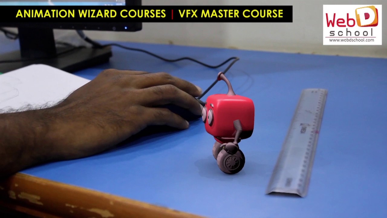 Red mini robot - 3D animation & VFX students work - YouTube