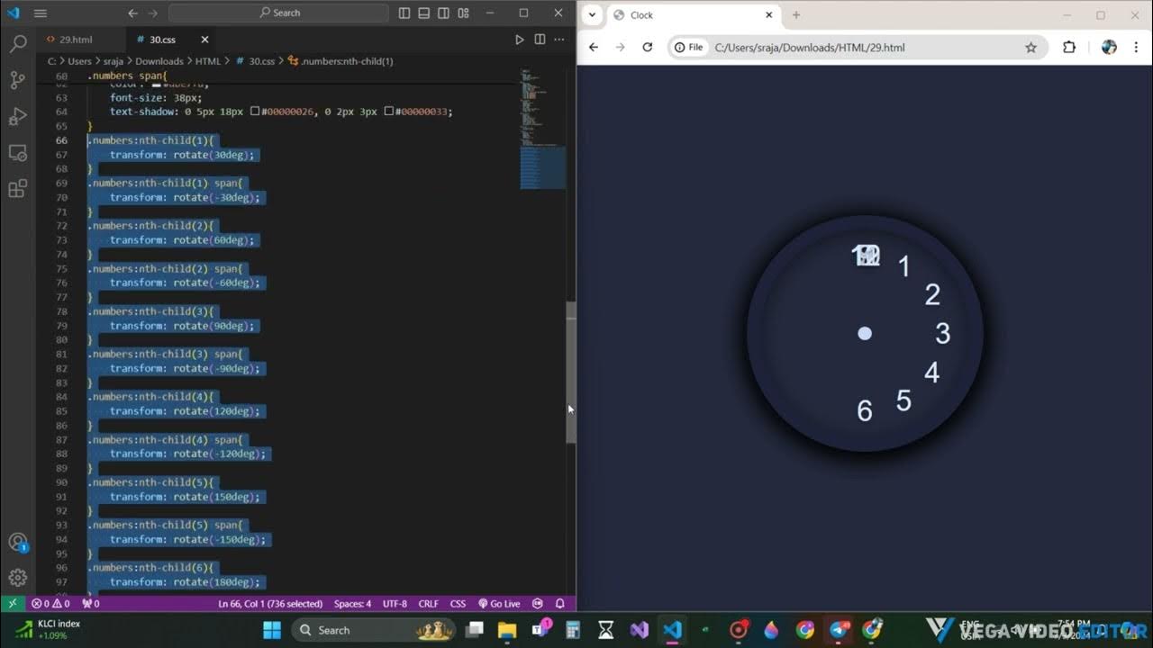 HTML & CSS Project 17: 'Analog Clock' Created by Trishanth Kumar - YouTube