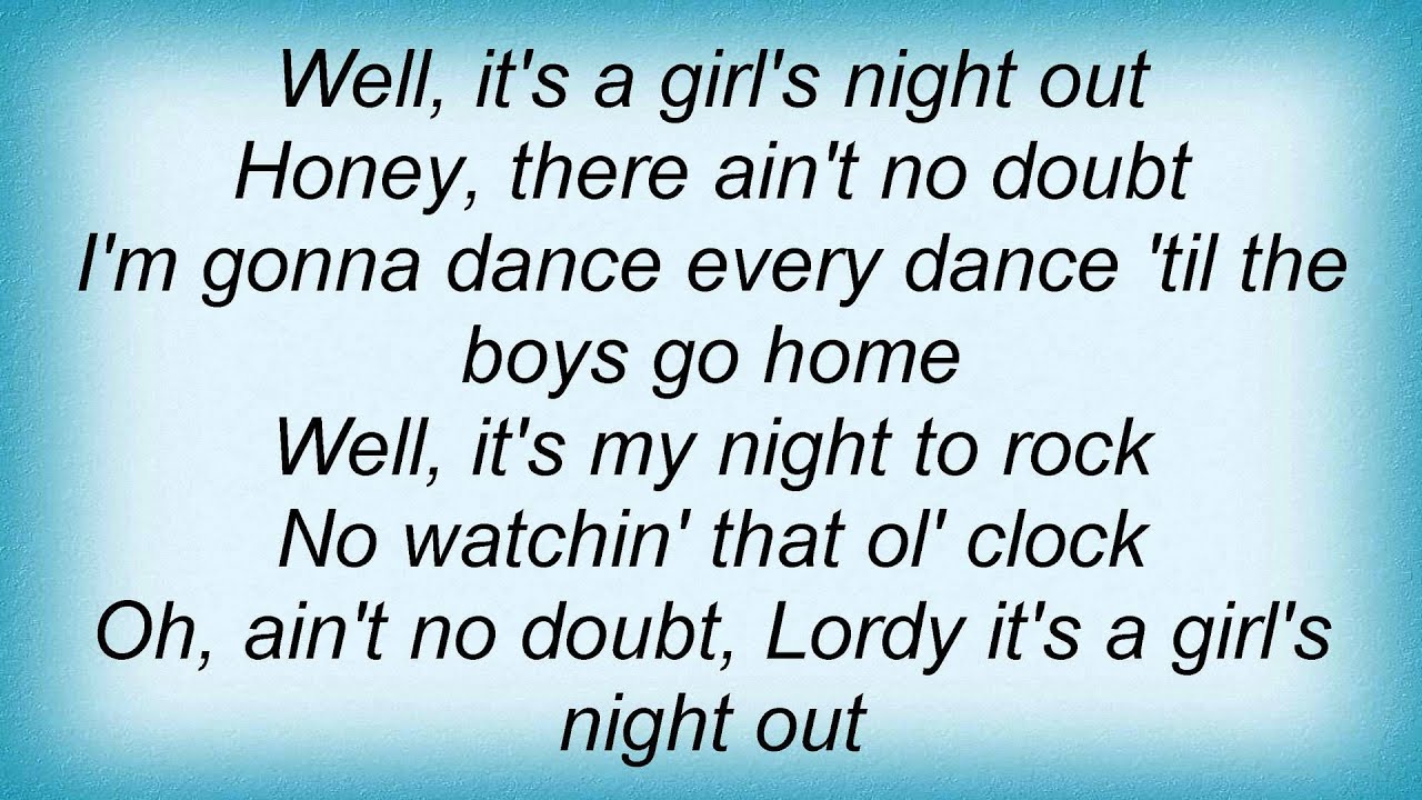 Judds - Girls Night Out Lyrics - YouTube