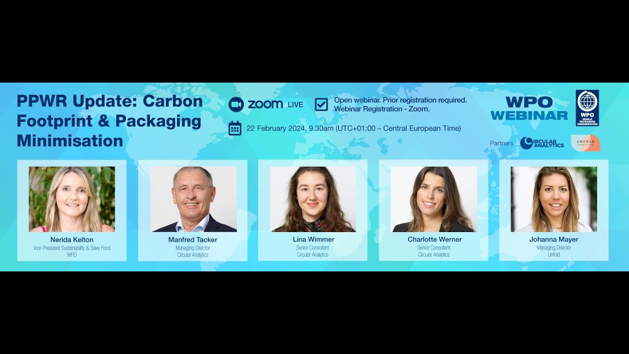 Webinar: Carbon Footprint & Packaging Minimisation - PPWR Update - YouTube