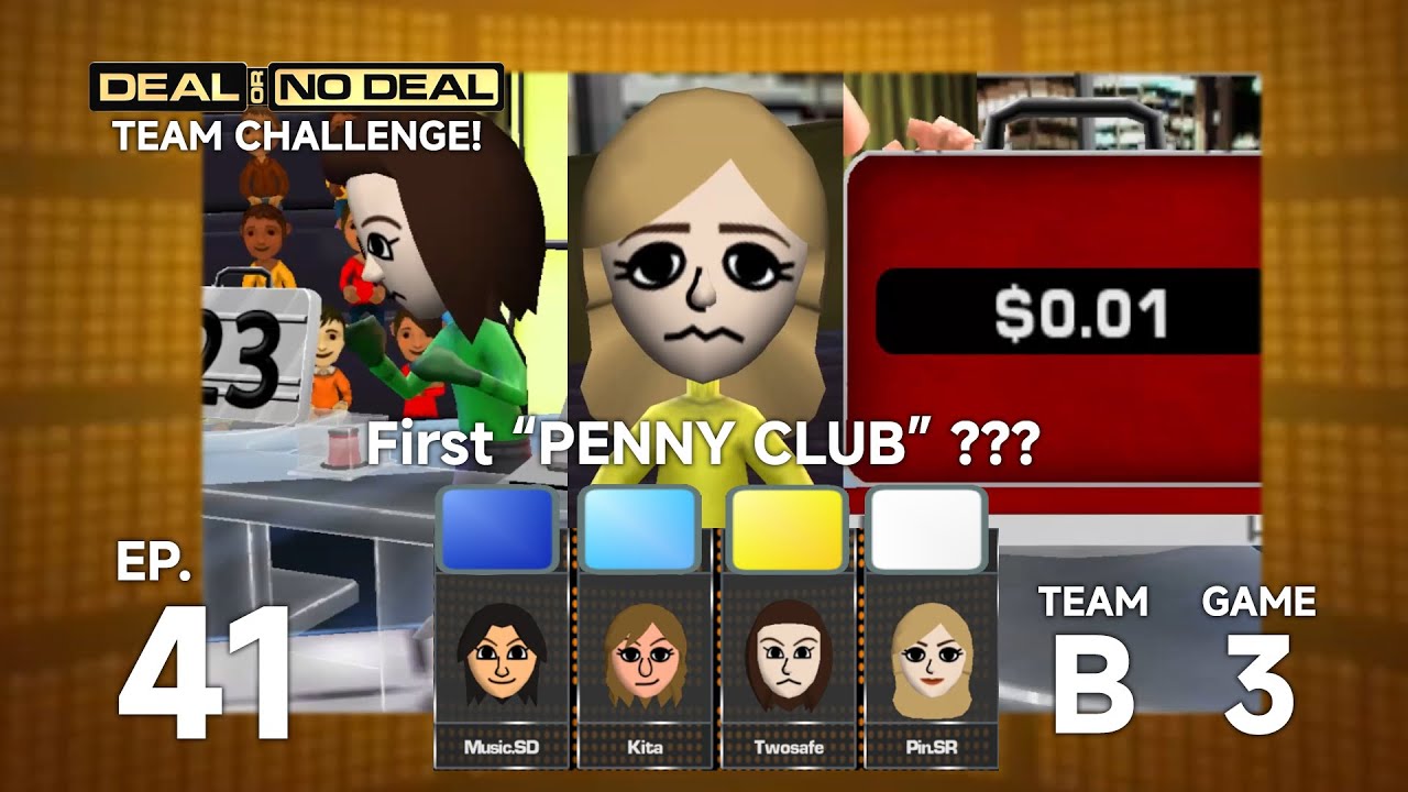 Deal or No Deal Wii Team Challenge Ep 41 Mii's-1 Team Blue-B, L. Blue-B ...