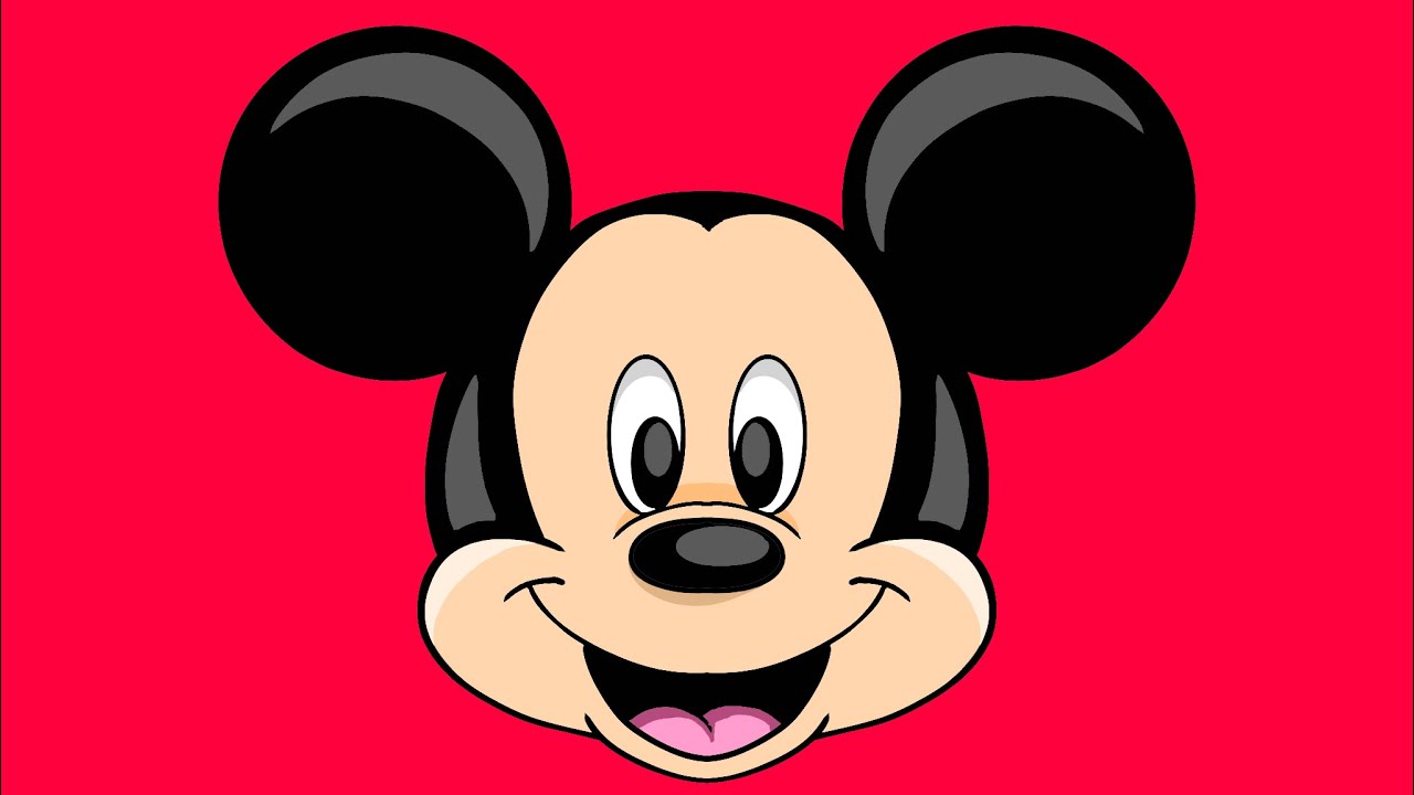 How to Draw MICKEY MOUSE HEAD - YouTube