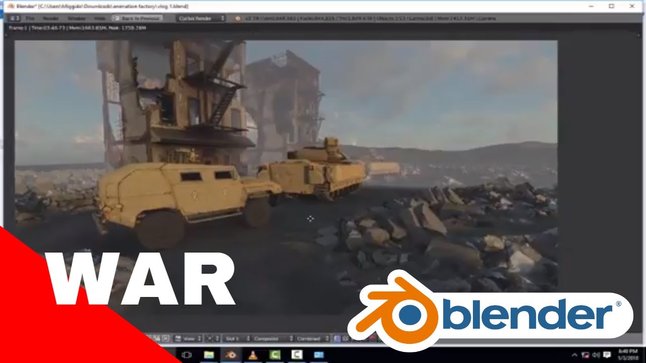 Create a modern war scene in blender tutorial | vlog 1 - YouTube