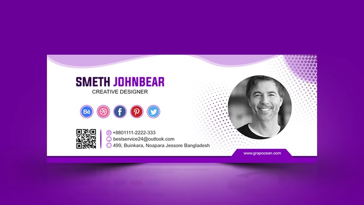 Professional Email Signature Template Design - Photoshop Cc Tutorial ...