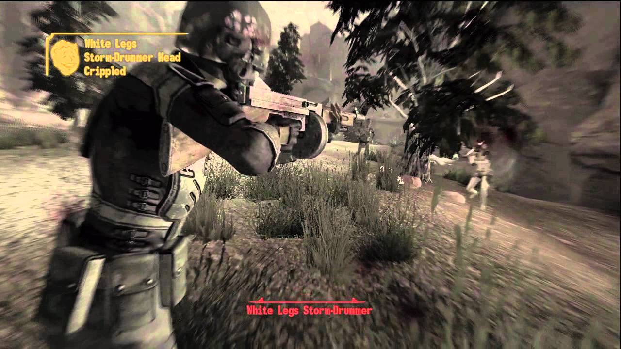 Fallout New Vegas Zion .45 weapons in action, awesome VATS kills - YouTube