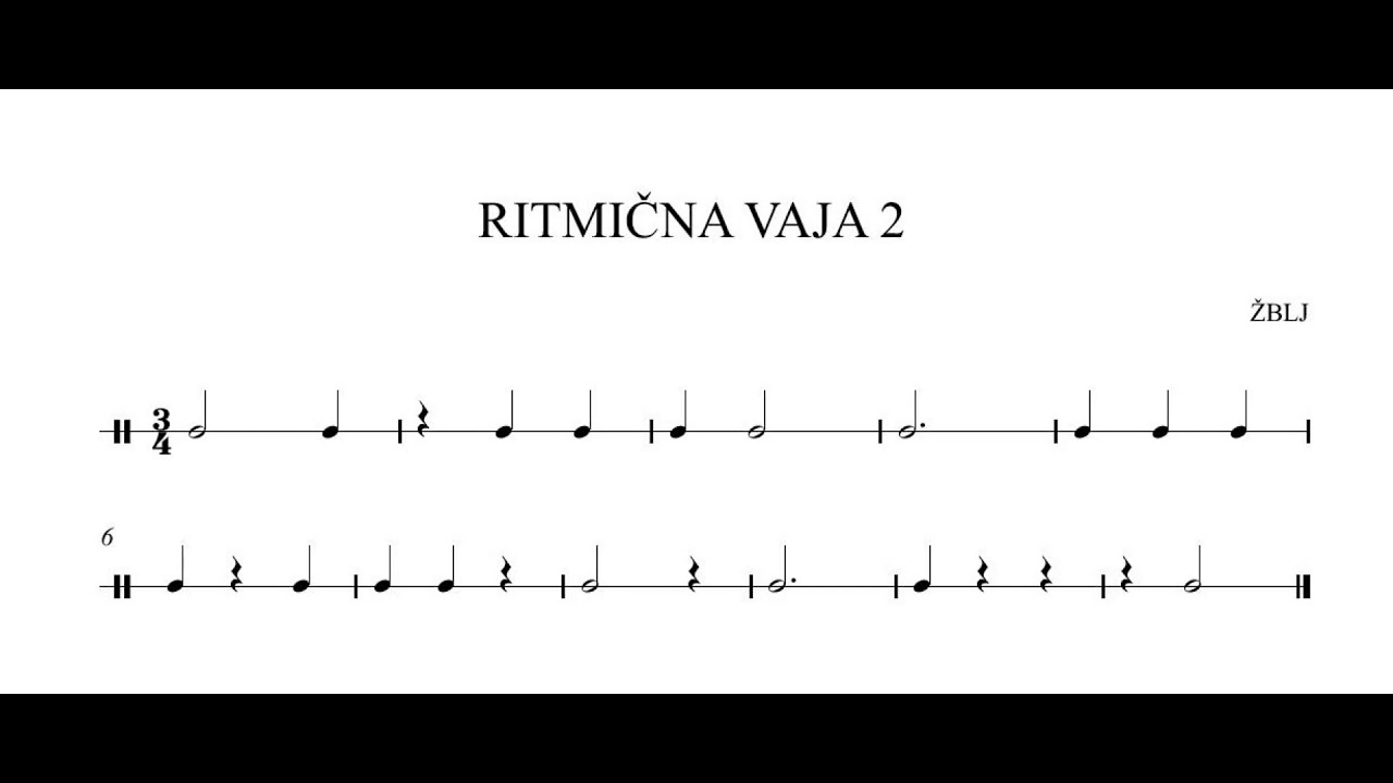 RITMIČNA VAJA Z ZAPISOM - YouTube