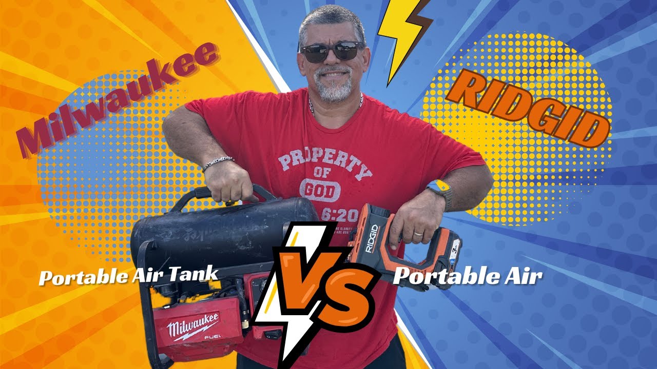 M18 Milwaukee Air Tank Compressor vs Ridgid 18v portable inflator - YouTube