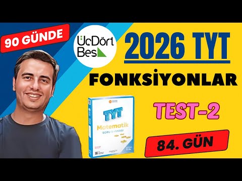 FONKSİYONLAR | TEST-2 | 84.GÜN | 90 GÜNDE 345 TYT MATEMATİK SORU BANKASI ÇÖZÜMLERİ | 2026 #345