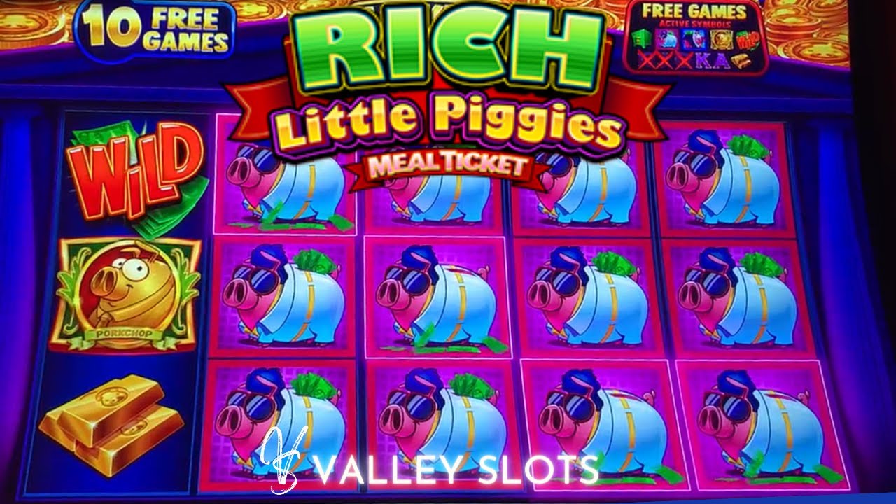 Free Game Bonus on Rich Little Piggies Meal Ticket Slot - YouTube