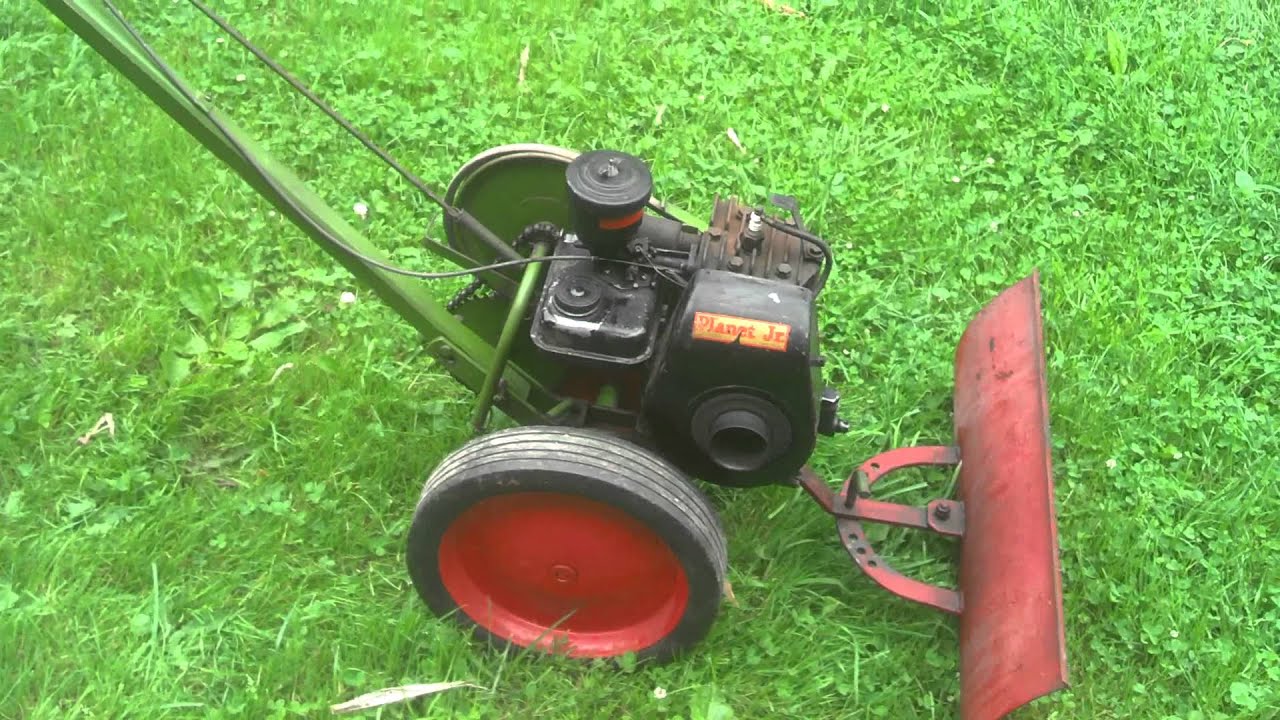 Planet Jr tuffy with front blade - YouTube