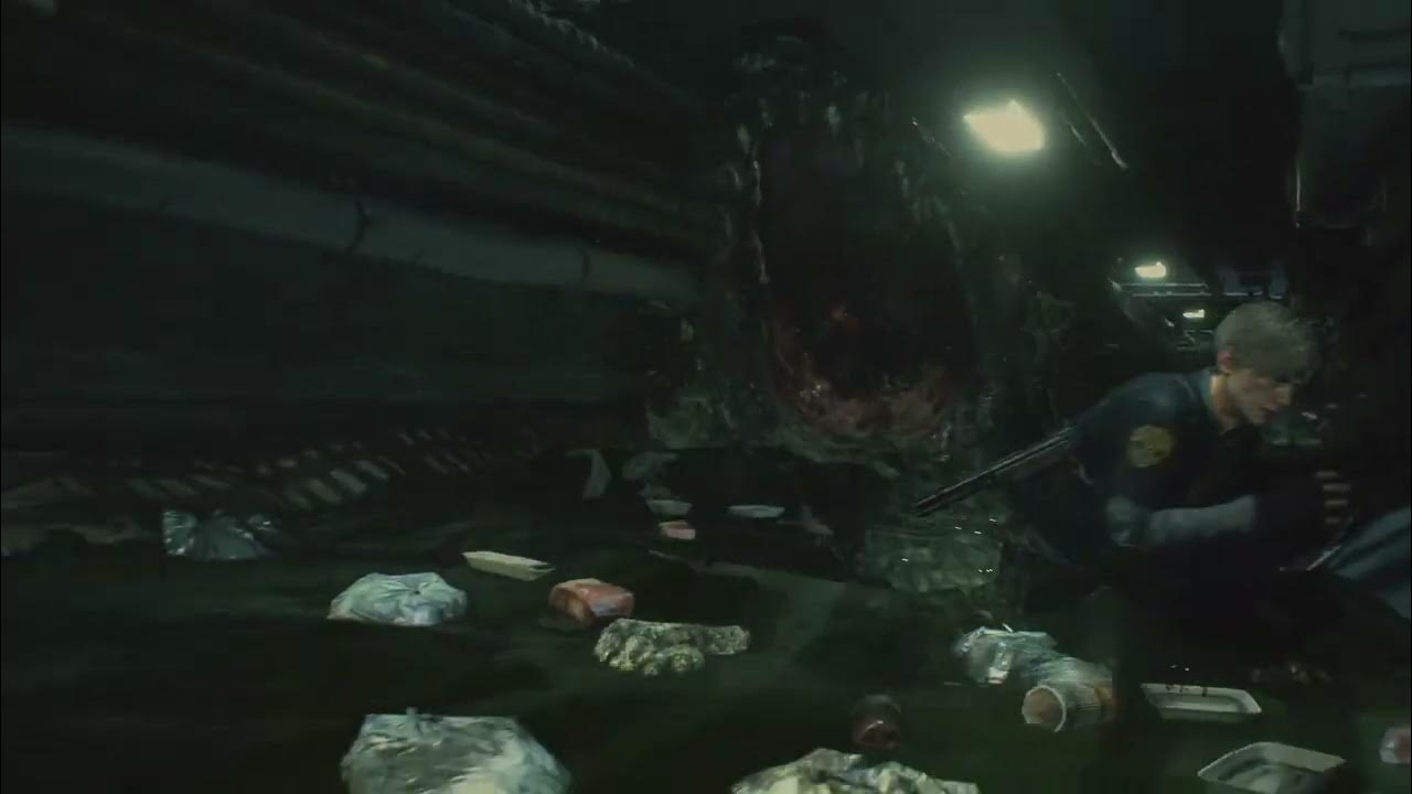 RESIDENT EVIL 2 ZOMBIE CROCODILE CHASE - YouTube