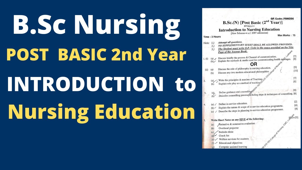 Nursing Education Que.paper Post basic 2nd year. - YouTube