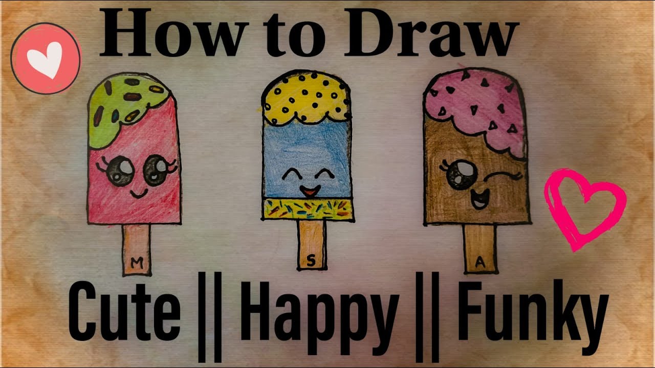 Cute Ice Lollies drawing | Easy Step by Step tutorial | Cute Drawings # ...