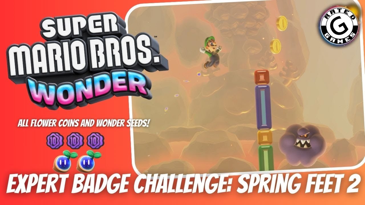 Super Mario Bros Wonder - Expert Badge Challenge: Spring Feet 2 - YouTube