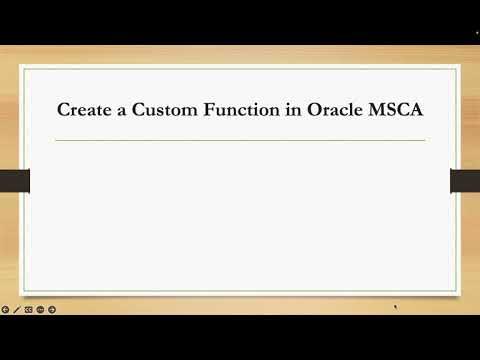 Create Custom Function in Oracle MSCA - YouTube