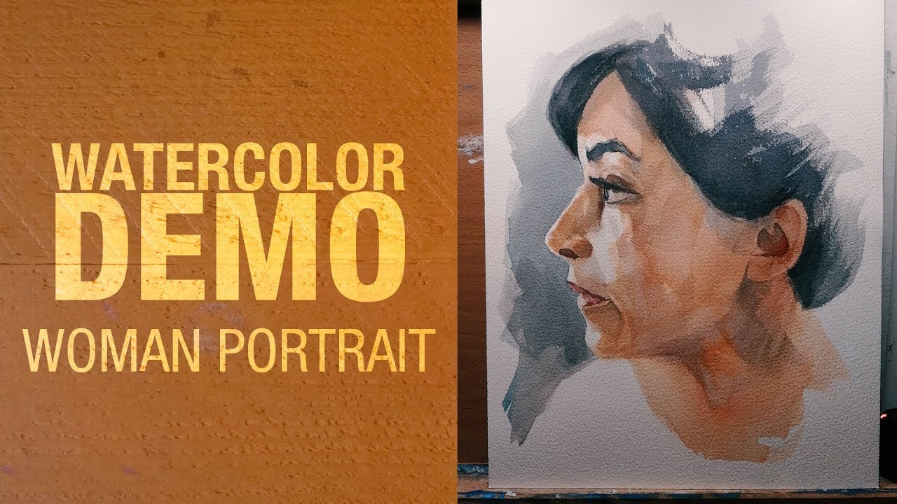 Watercolor demo - Hannah Simone Portrait - YouTube
