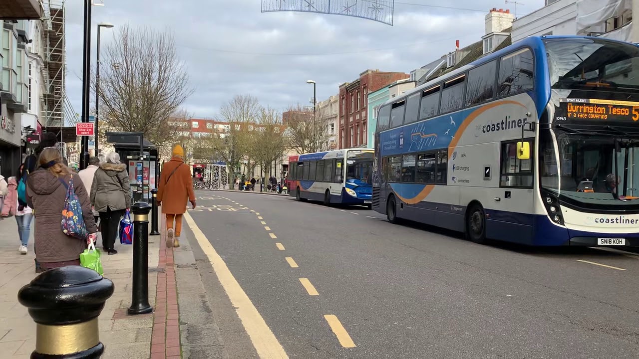 STAGECOACH BUS ROUTE PULSE DEPARTING WORTHING TOWN CENTRE - YouTube