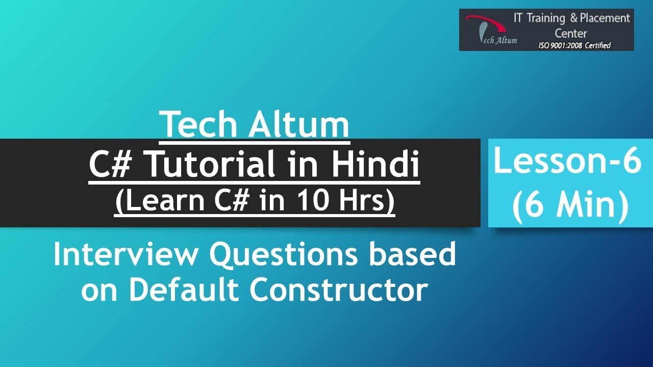 Interview Questions Based On Default Constructor C Tutorial In Hindi 9977