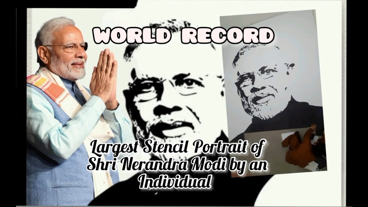 World Largest Stencil Portrait of Nerandra Modi by Individual #News # ...