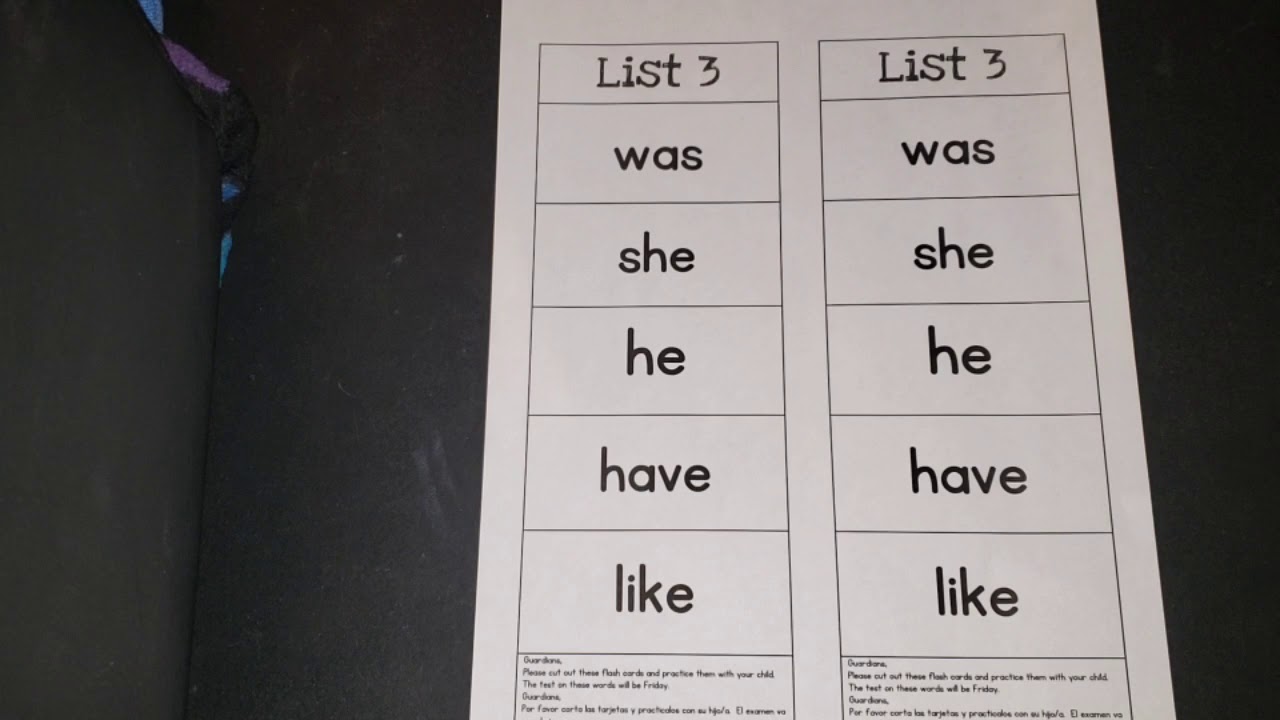 LIST 3 SIGHT WORDS - YouTube