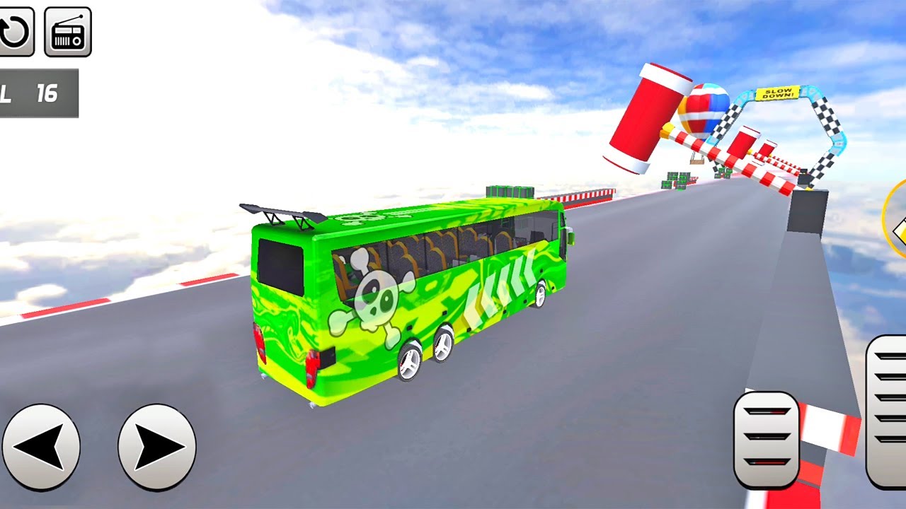 Crazy Bus Uphill Extreme Stunt Driving | Bus Games | Green Bus Hurdles ...