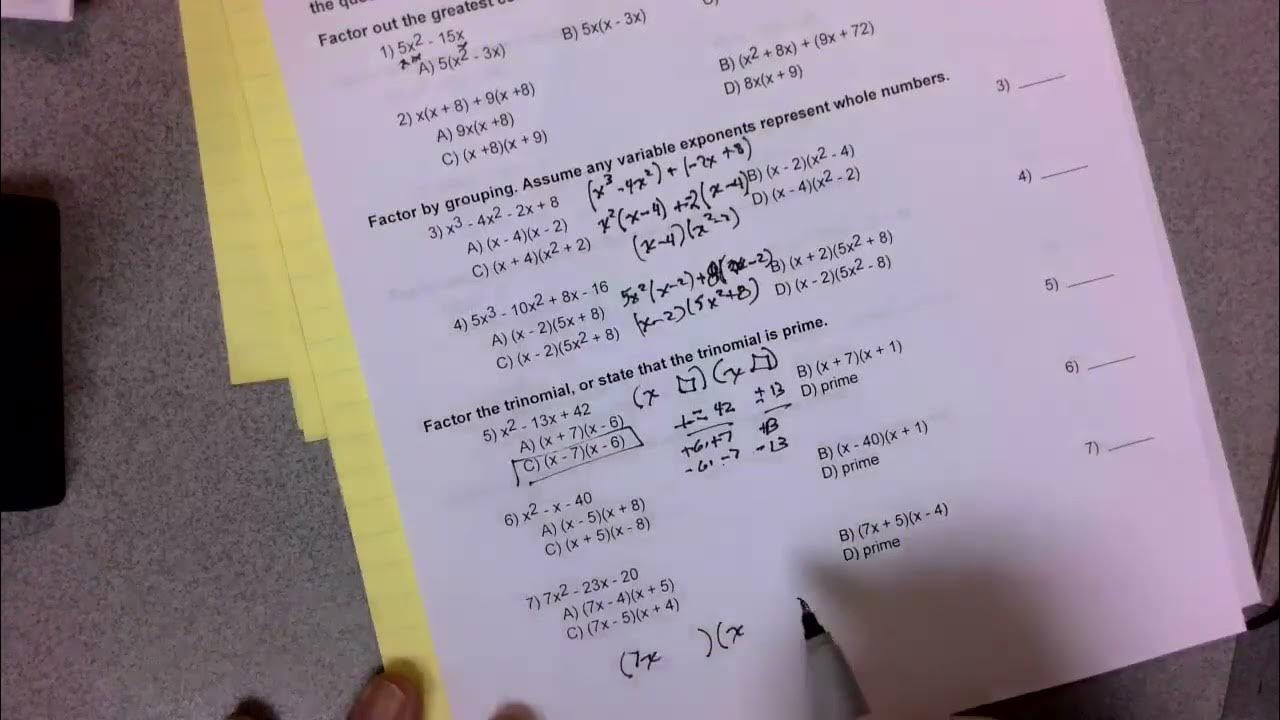College Algebra P.5 Warm Up Problems 1-15 - YouTube