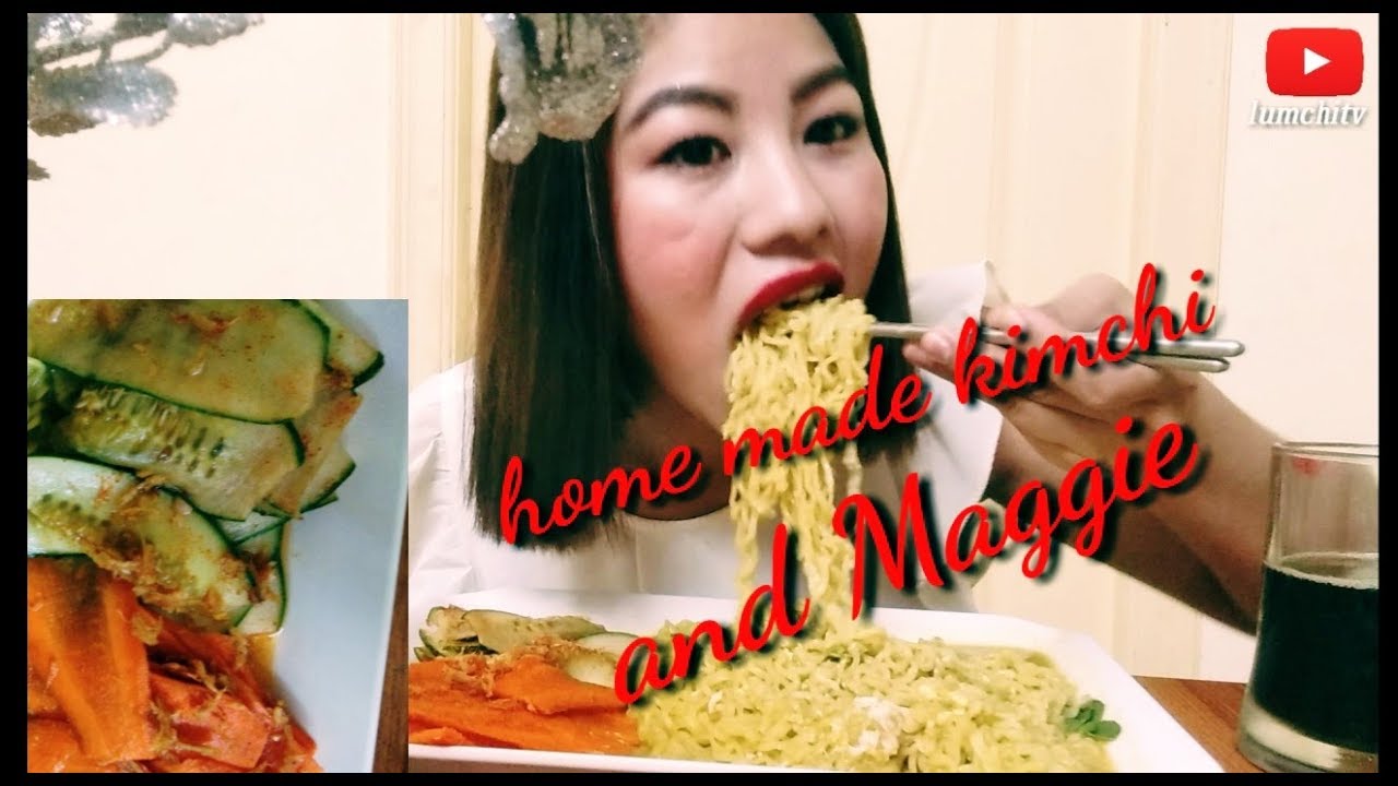 Home made kimchi and Maggie #lumchitv - YouTube