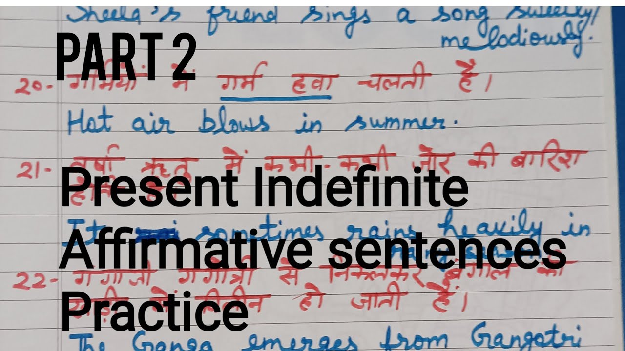 Present Indefinite Affirmative Sentences Simple Present Translation 2933