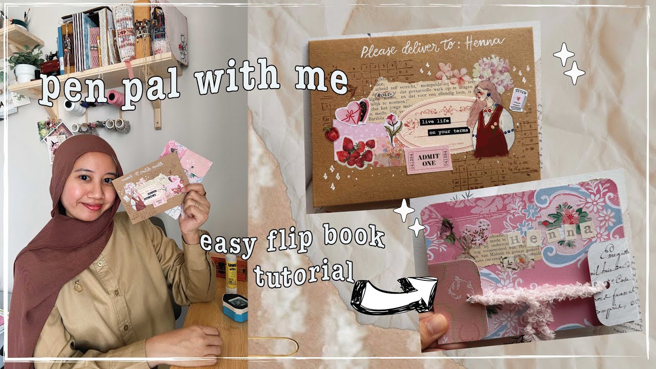 💌 pen pal with me & easy flip book / pocket tutorial - how i pen pal ...