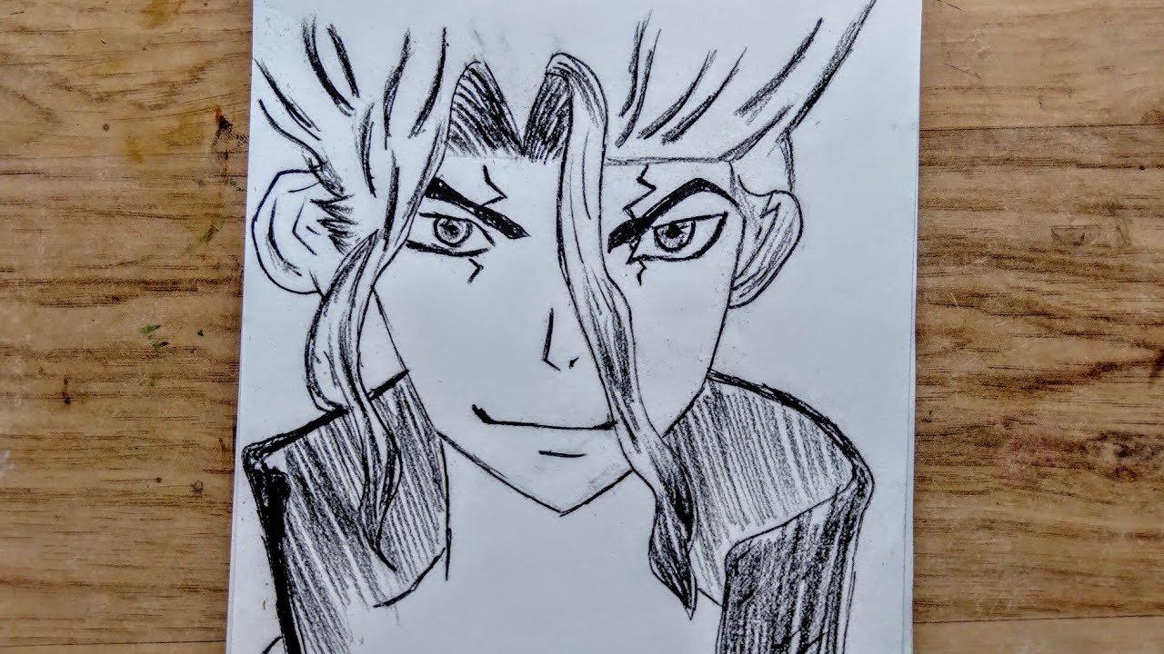 How To Draw Senku Ishigami From Dr Stone Dhruv Art Youtube