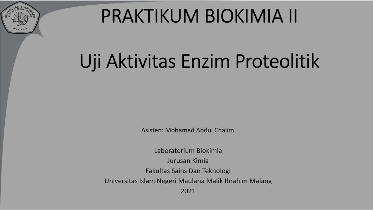 PRAKTIKUM BIOKIMIA II uji aktivitas enzim proteolitik - YouTube