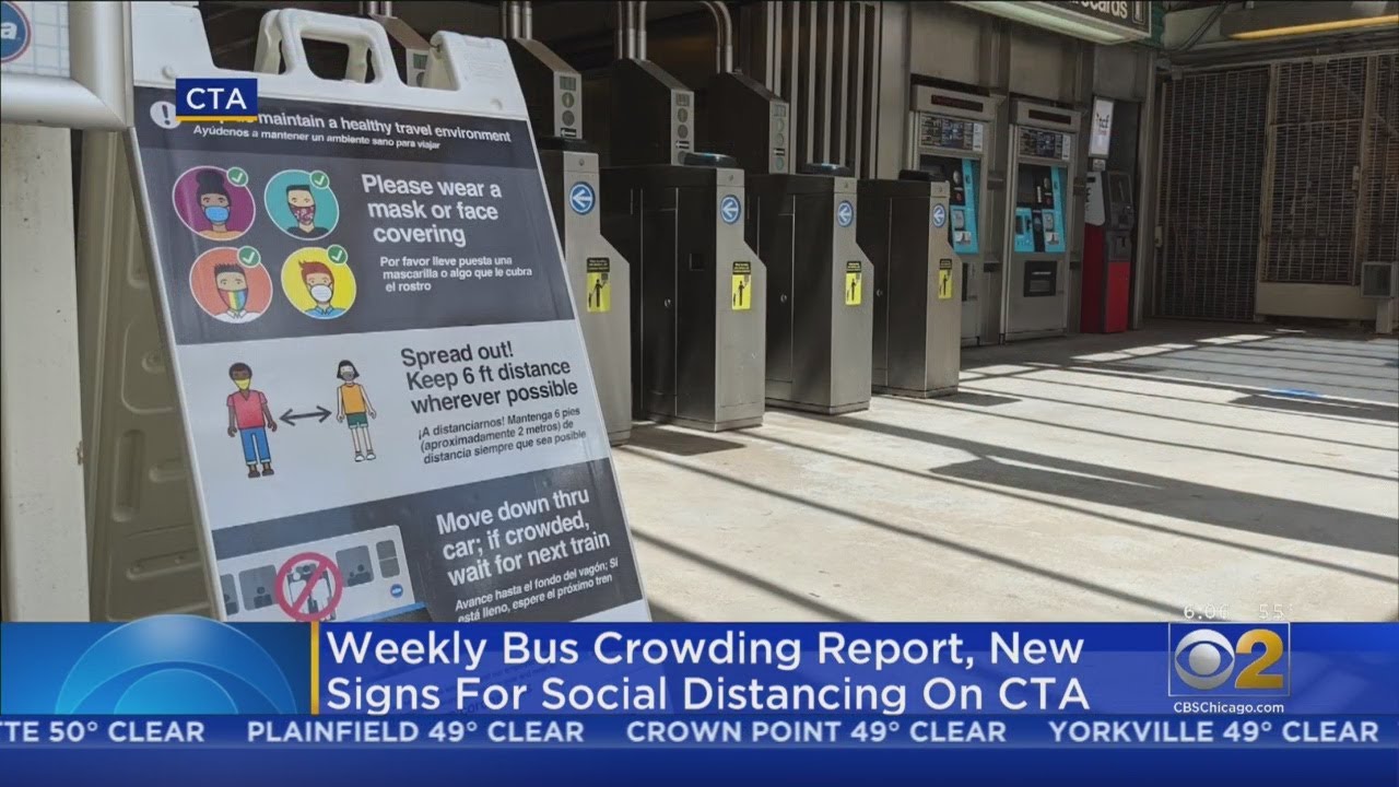 CTA Launches New Social Distancing Campaign, Bus Crowding Report - YouTube