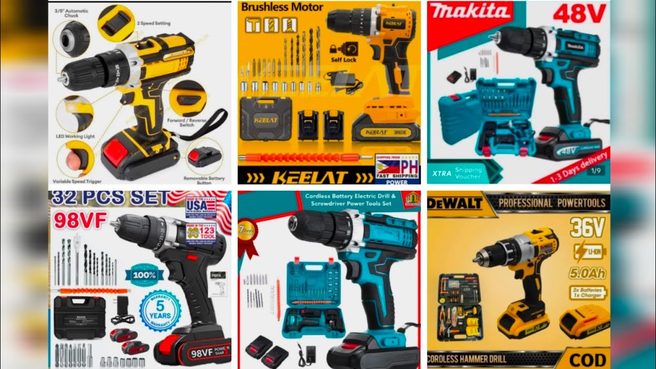 Cordless Drill Portable Electric Impact with Hammer Drill Barena ...