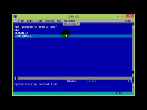 How To Make Program To Draw A Line In QBASIC Screen By Hamad Baig - YouTube