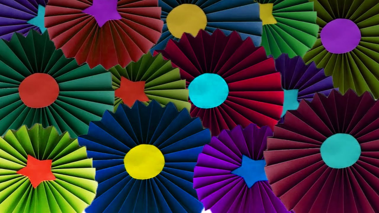 How to Make Simple Paper ROSETTES Flower | Make Paper Rosette in Simple ...