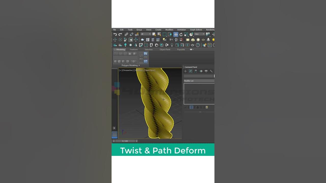 How to Use Path Deform Modifier in 3ds Max #3dsmax #3ds #shorts - YouTube