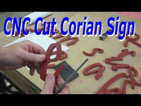 CNC Routed Solid Surface Sign - YouTube